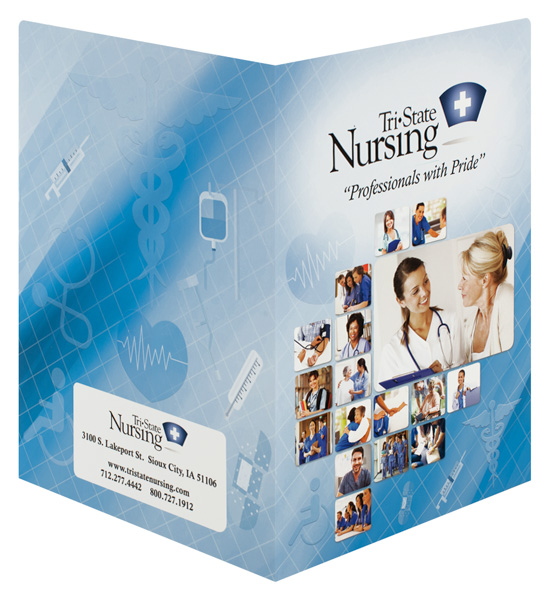 Custom Printed Letter Size Continuous Pocket Presentation Folder