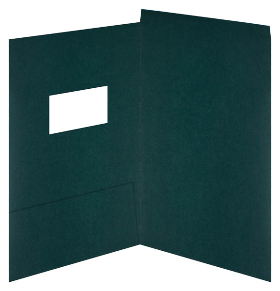 Single Left Pocket Presentation Folder with Fold Down Tab & Window