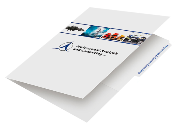 Custom Printed 2 Pocket Letter Size Tabbed File Folder