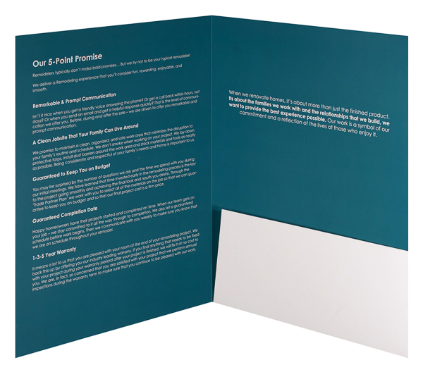 Custom Printed Square Corners Right Pocket Presentation Folder