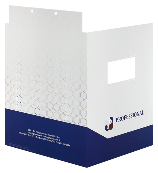 Custom Printed Expanding Folder w/ Window & Fold Down Tab