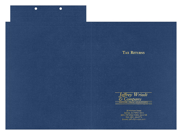 Custom Printed Expanding Folder w/ Fold Down Tab