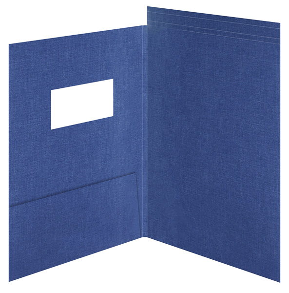 Left Pocket Presentation Folder w/ Window & Fold Down Tab