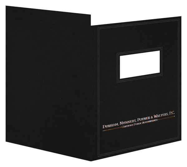 Left Pocket Presentation Folder w/ Window & Fold Down Tab