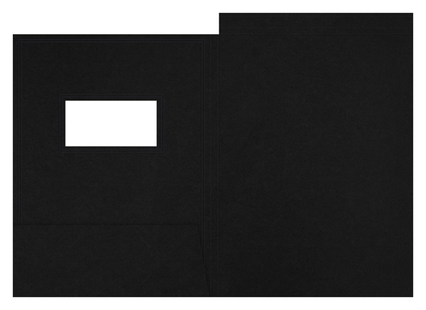 Left Pocket Presentation Folder w/ Window & Fold Down Tab