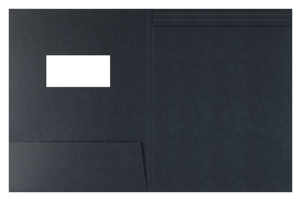 Left Pocket Presentation Folder w/ Window & Fold Down Tab