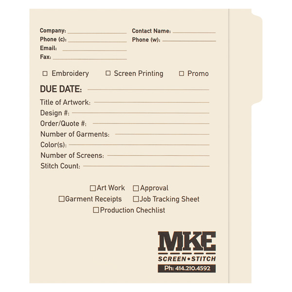 Custom Printed Letter Size Left Tab File Folder