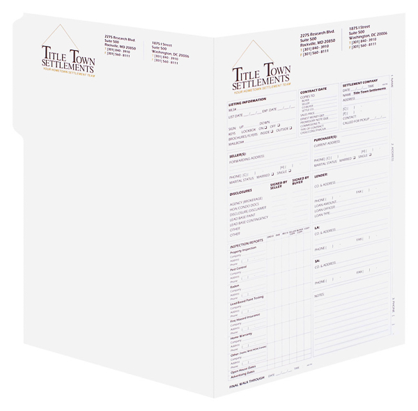 Custom Printed Legal Size 2 Pocket Side File Tab Folder