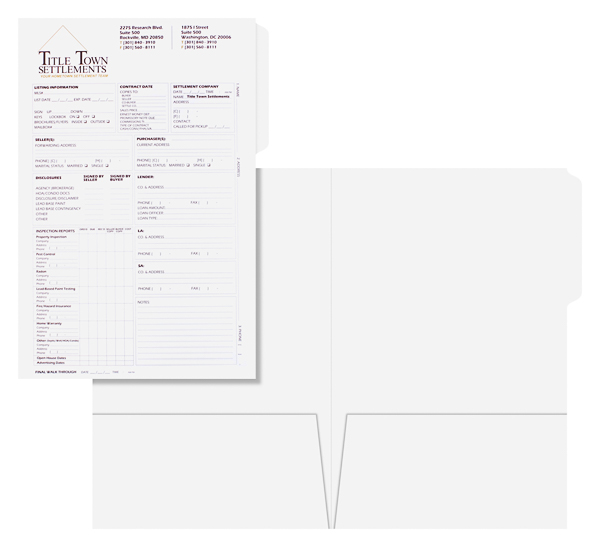 Custom Printed Legal Size 2 Pocket Side File Tab Folder