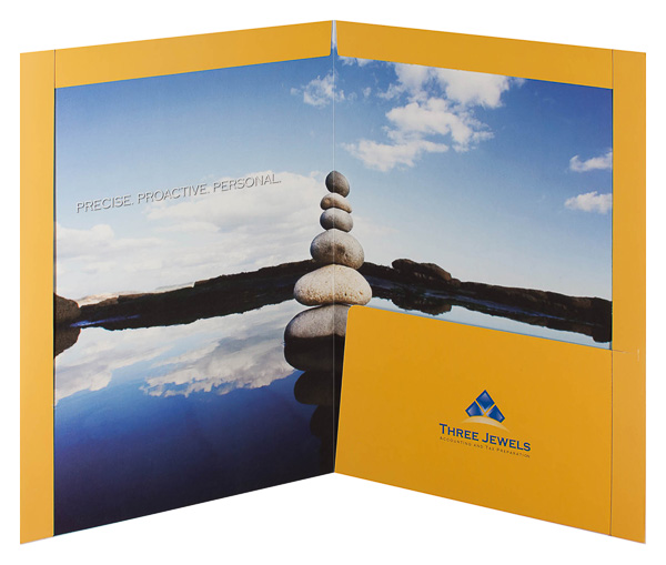 Custom Printed Top/Side Reinforced Right Pocket Folder