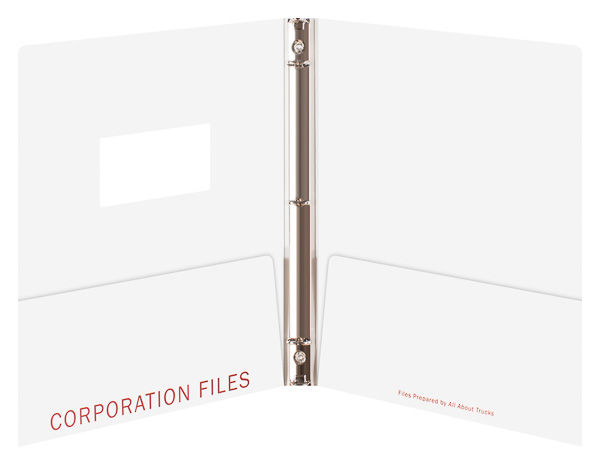 Custom Printed 2 Pocket 3 Ring Binder w/ Window