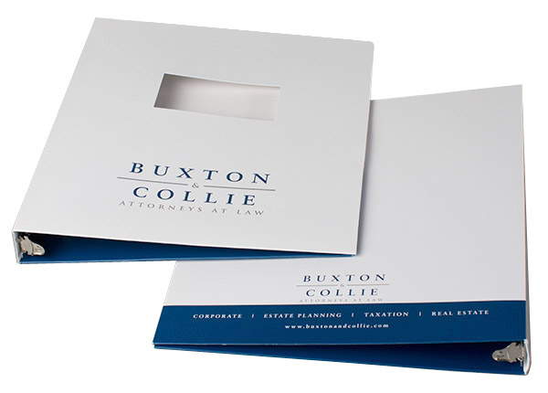 Custom Printed 2 Pocket 3 Ring Binder w/ Window