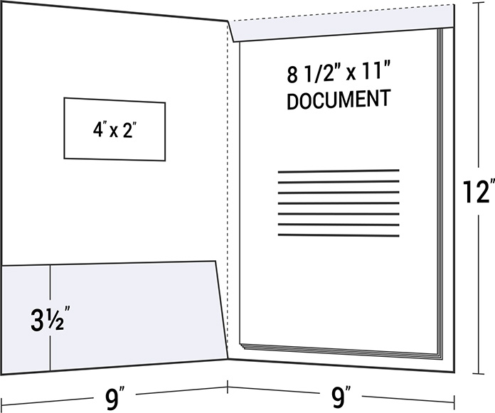 Single Left Pocket Presentation Folder with Fold Down Tab & Window