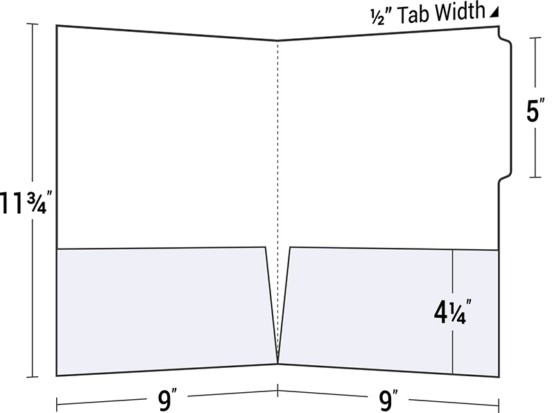 Custom Printed 2 Pocket Letter Size Tabbed File Folder