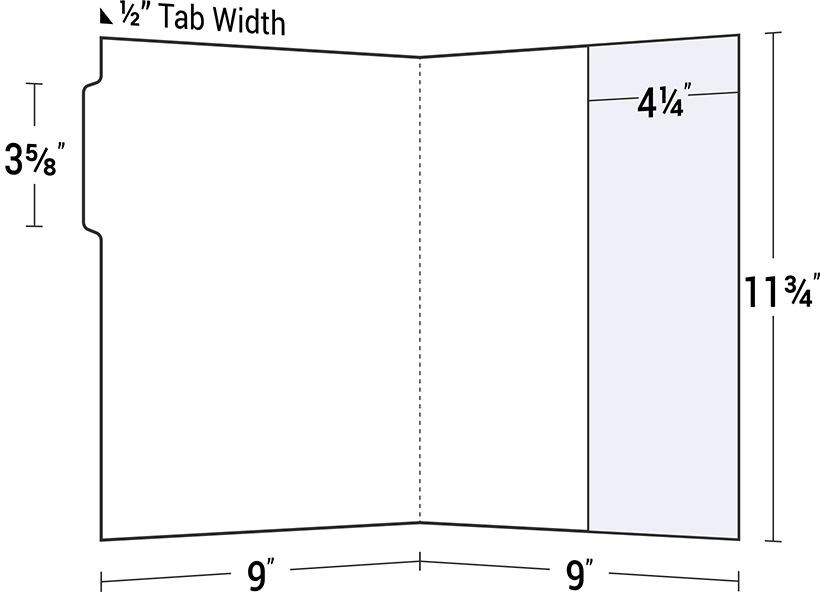 Custom Printed Vertical Pocket Side File Tab Letter Size Folder