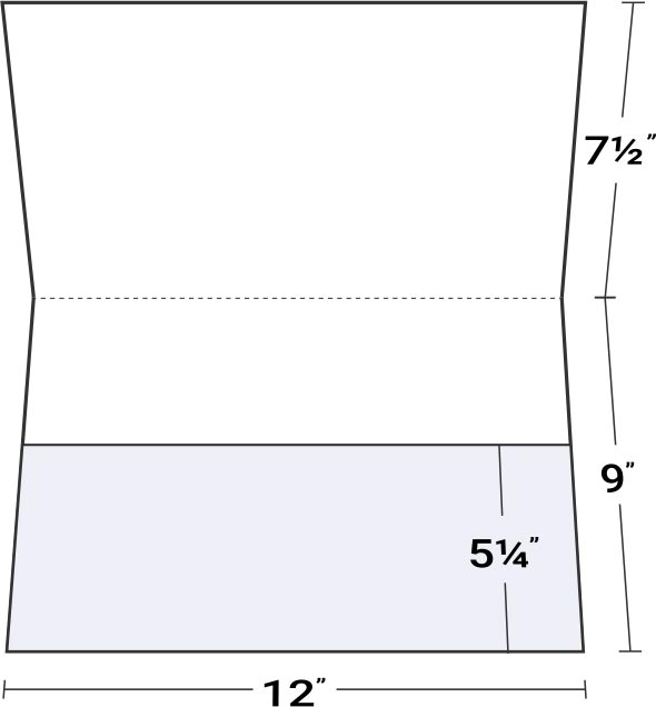 12x9 Landscape Matchbook Tuck Tab Folder | Custom Printed