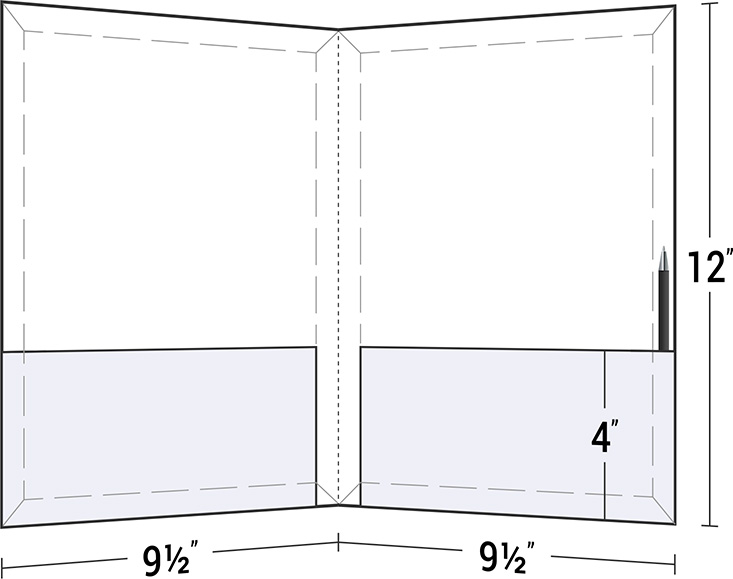 Custom Printed Expanding 2 Pocket Letter Size Folder w/ Pen Holder