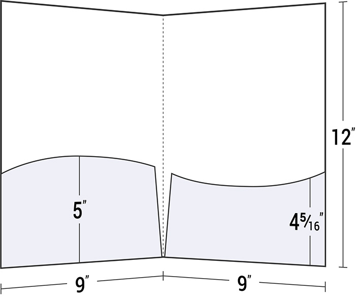 Custom Printed 2 Reverse Wavy Pockets Square Corner Presentation Folder
