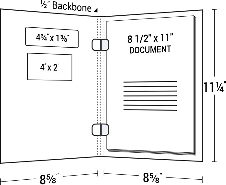 1/2" Backbone Tab Stitched Report Cover w/ 2 Windows | Custom Printed