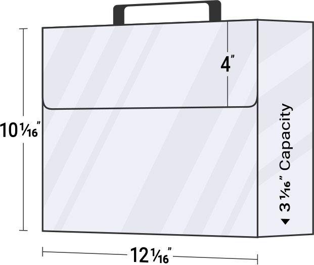 3 1/16" Capacity Partial Flap Poly Box w/ Handle | Custom Printed