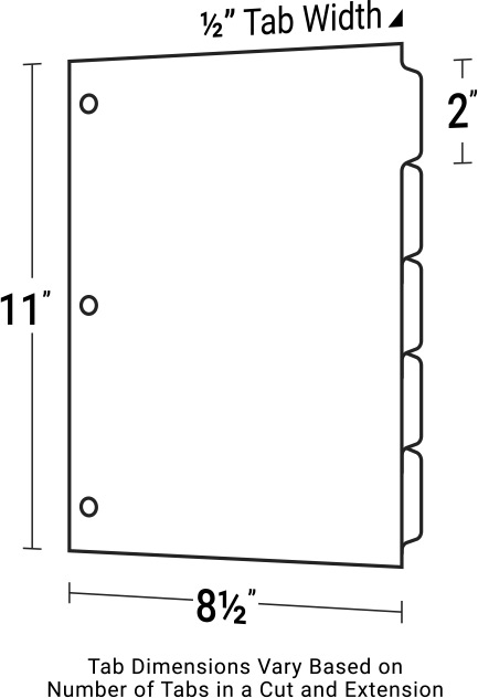 8 1/2" x 11" Mylar Reinforced Binder Index Tabs | Custom Printed