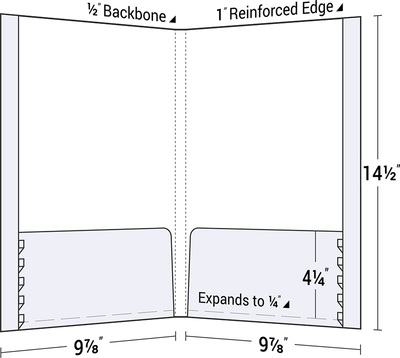 Custom Printed 2 Expandable Pockets Legal Size Folder