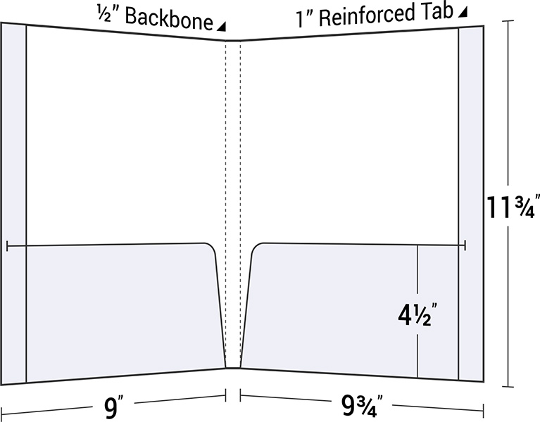 Custom Printed Reinforced 1/2" Backbone 2 Pocket File Tab Folder