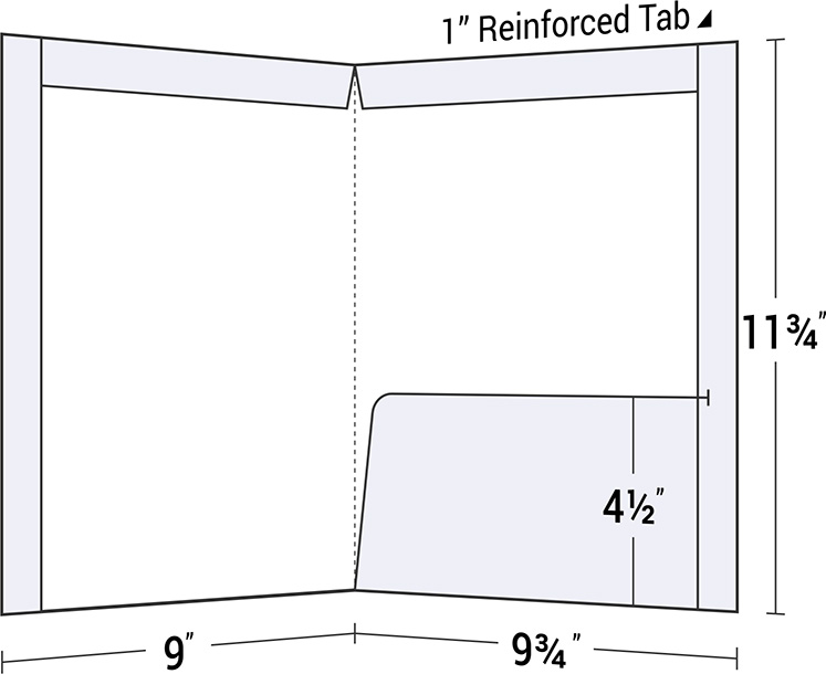 Reinforced Top/Side File Tab Folder with Right Pocket