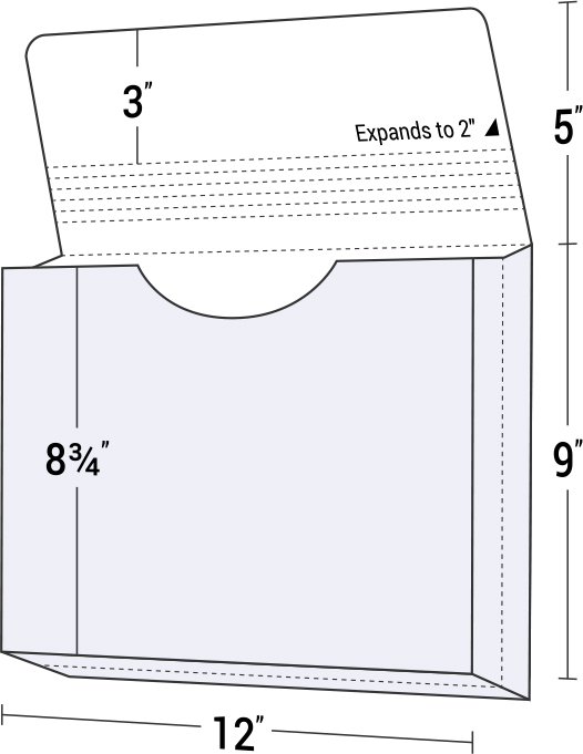 2" Sealed Gusset Expanding Portfolio | Custom Printed