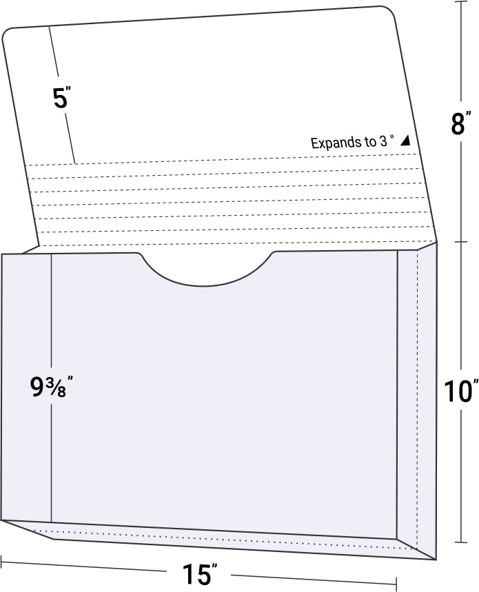 15" x 10" Expandable 3" Sealed Gusset Portfolio | Custom Printed