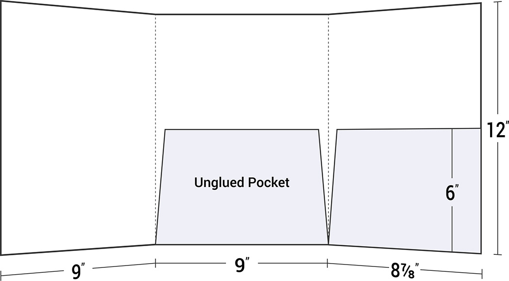 Custom Printed Tri-Panel 6" Tall Right & Center Pocket Folder