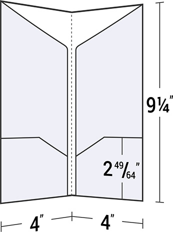 Custom Printed 4 x 9 1/4 4-Pocket Small Presentation Folder