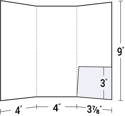Custom Printed 4x9 Tri-Panel Right Pocket Folder
