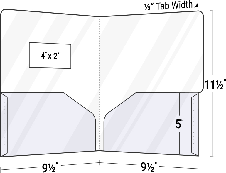 2 Pocket Poly Tabbed File Folder w/ 4" x 2" Window | Custom Printed