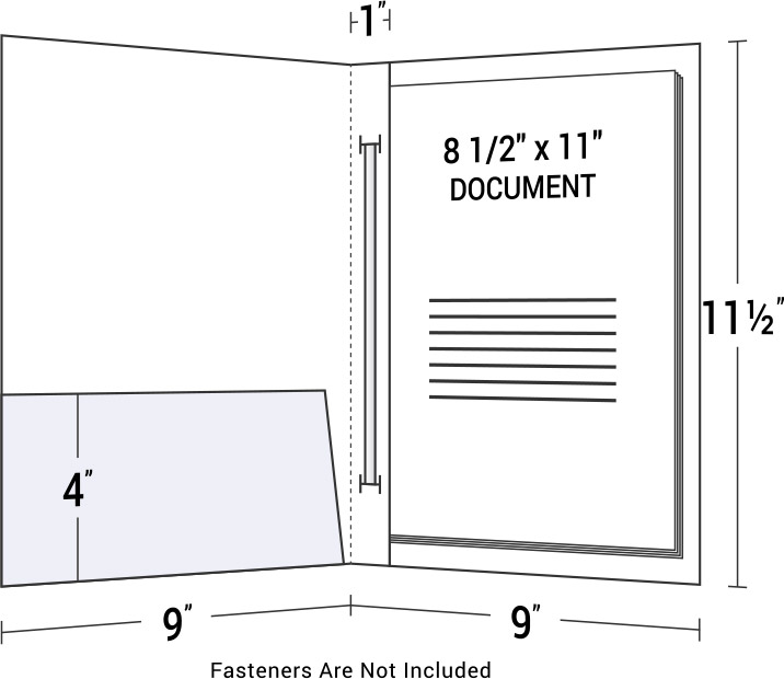 Left Pocket Prong Fastener Report Cover | Custom Printed