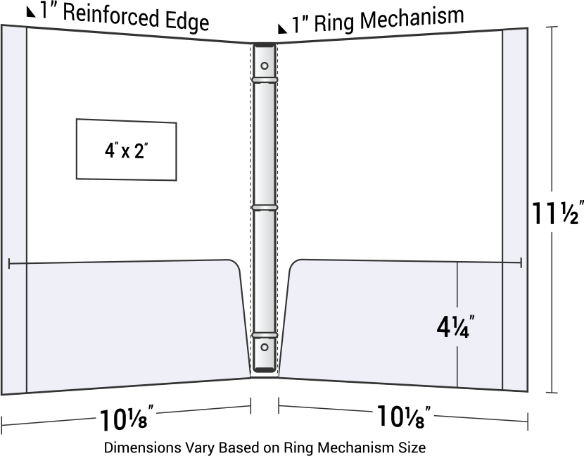 2-Pocket Reinforced 3-Ring Paper Binder w/ 4x2 Window | Custom Printed